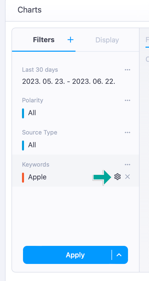 How can I check the contents/settings of a keyword in the profile?