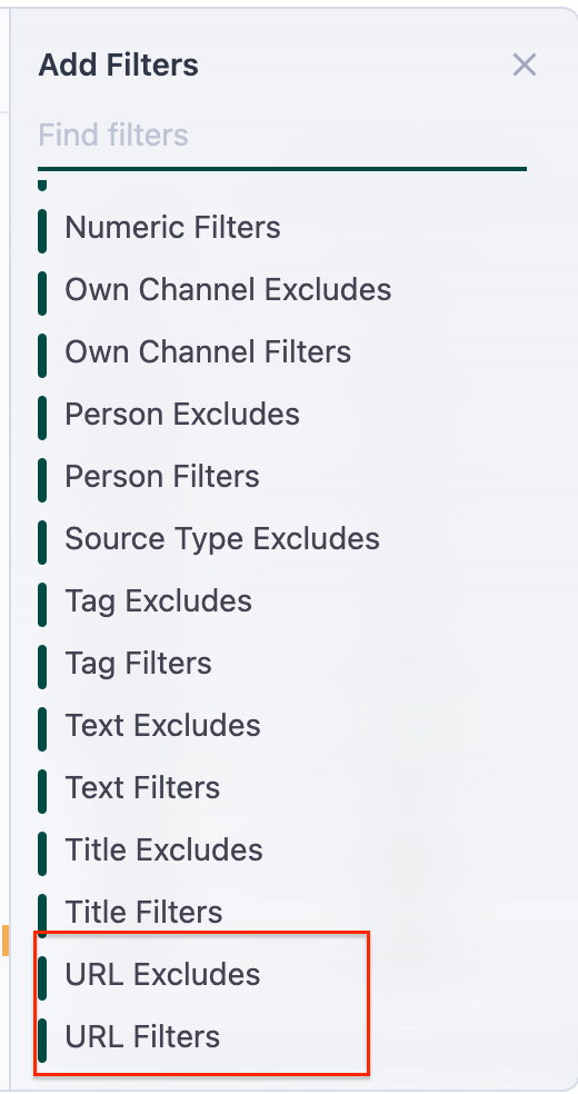 What type of filters are available for reports and charts?